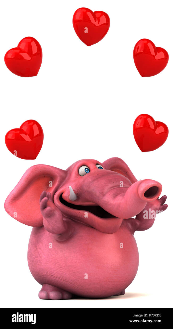 Pink elephant - 3D Illustration Stock Photo - Alamy