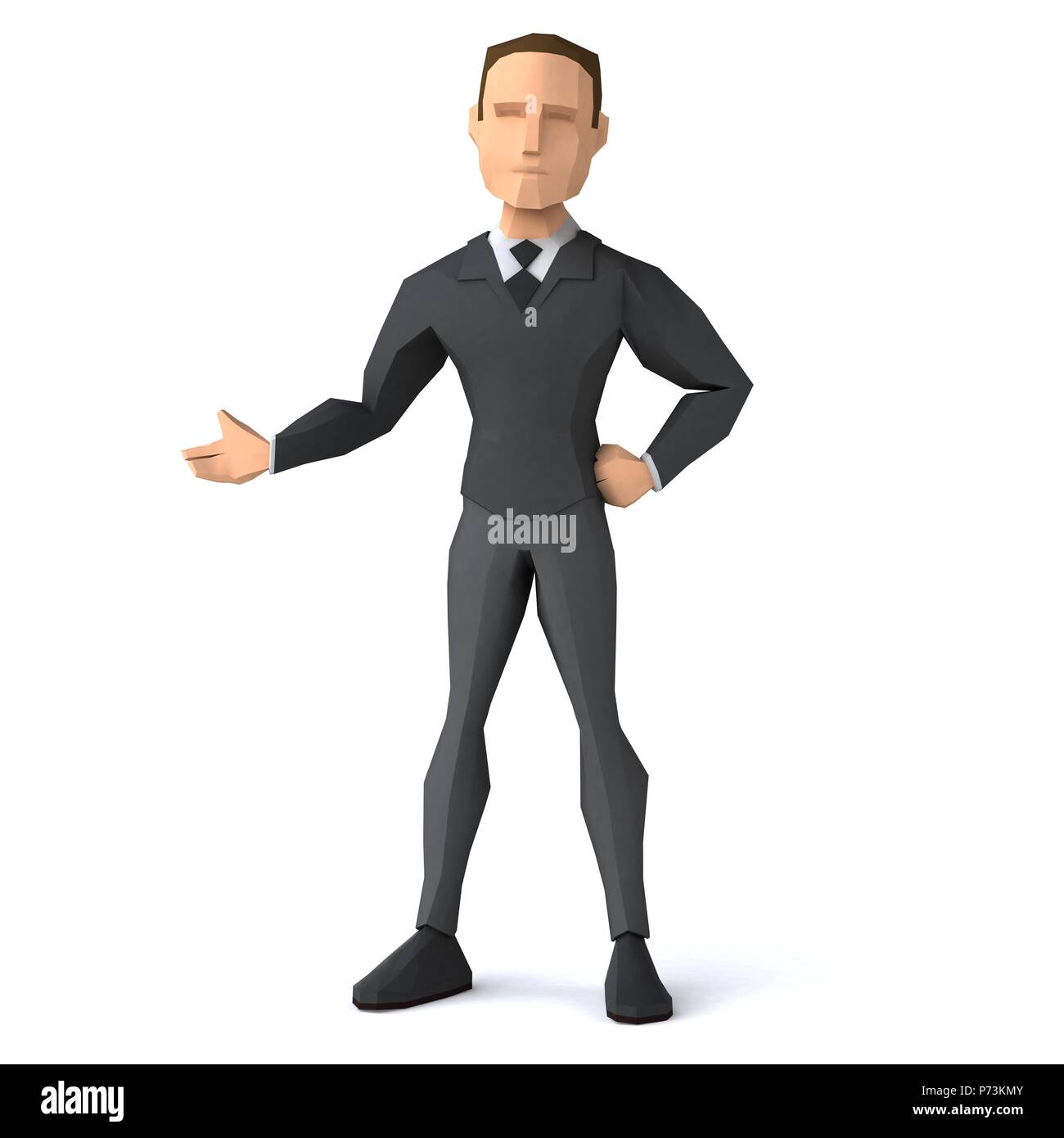 Low poly businessman - 3D Illustration Stock Photo - Alamy