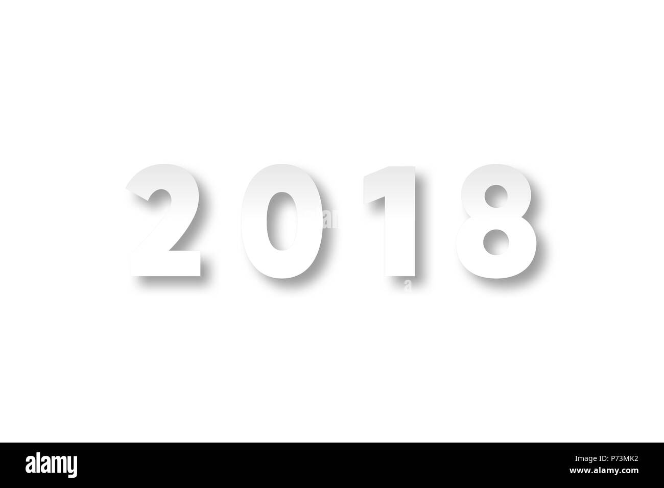 2018 year isolated on white background, white banner 2018 year Stock ...