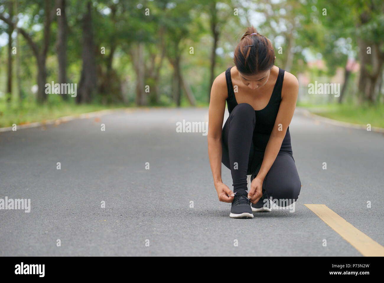 Running shoes, Barefoot running shoes closeup, Runner trying running ...
