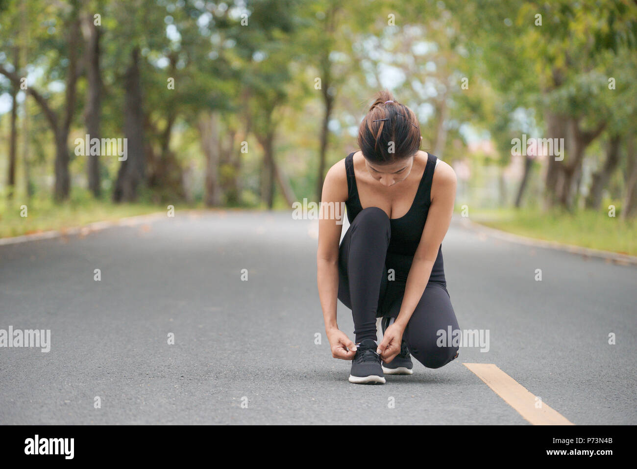 Running shoes, Barefoot running shoes closeup, Runner trying running ...