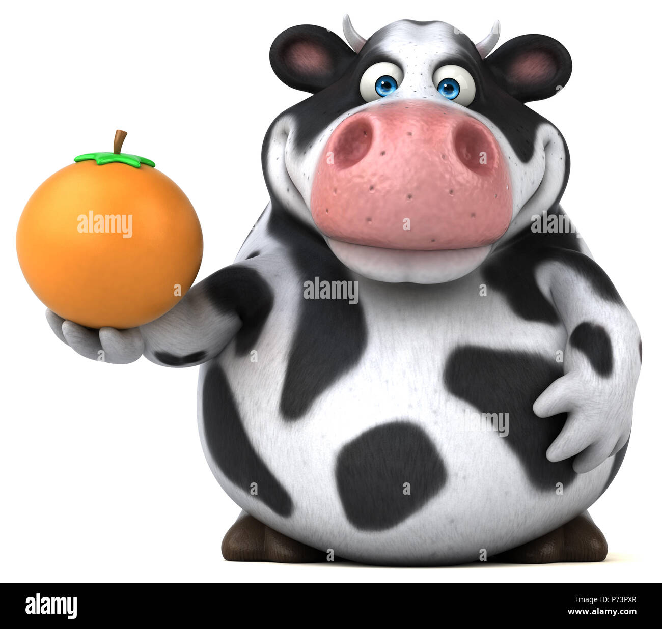 Fun cow - 3D Illustration Stock Photo - Alamy