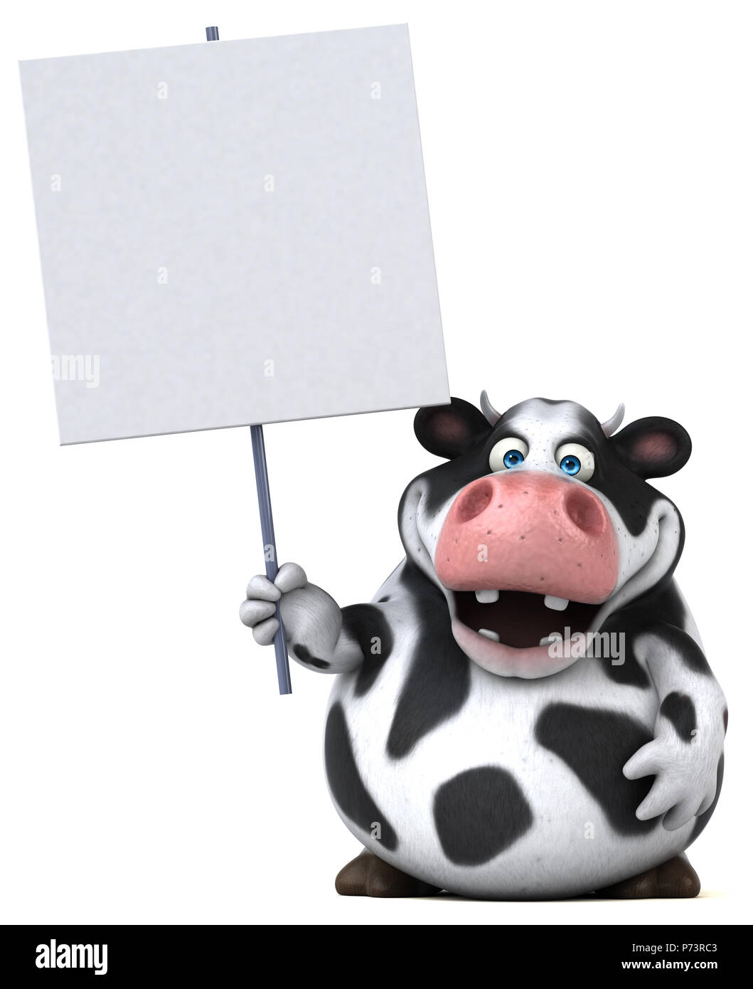 Fun cow - 3D Illustration Stock Photo - Alamy