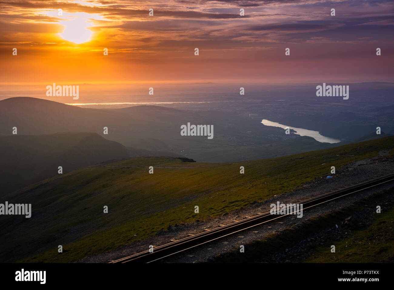 Mountain tracks, Snowdonia Stock Photo - Alamy