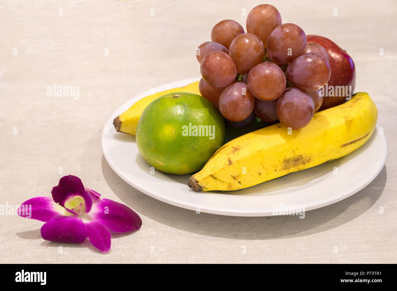 Healthy fruits background, Studio photo of different fruits on wooden ...