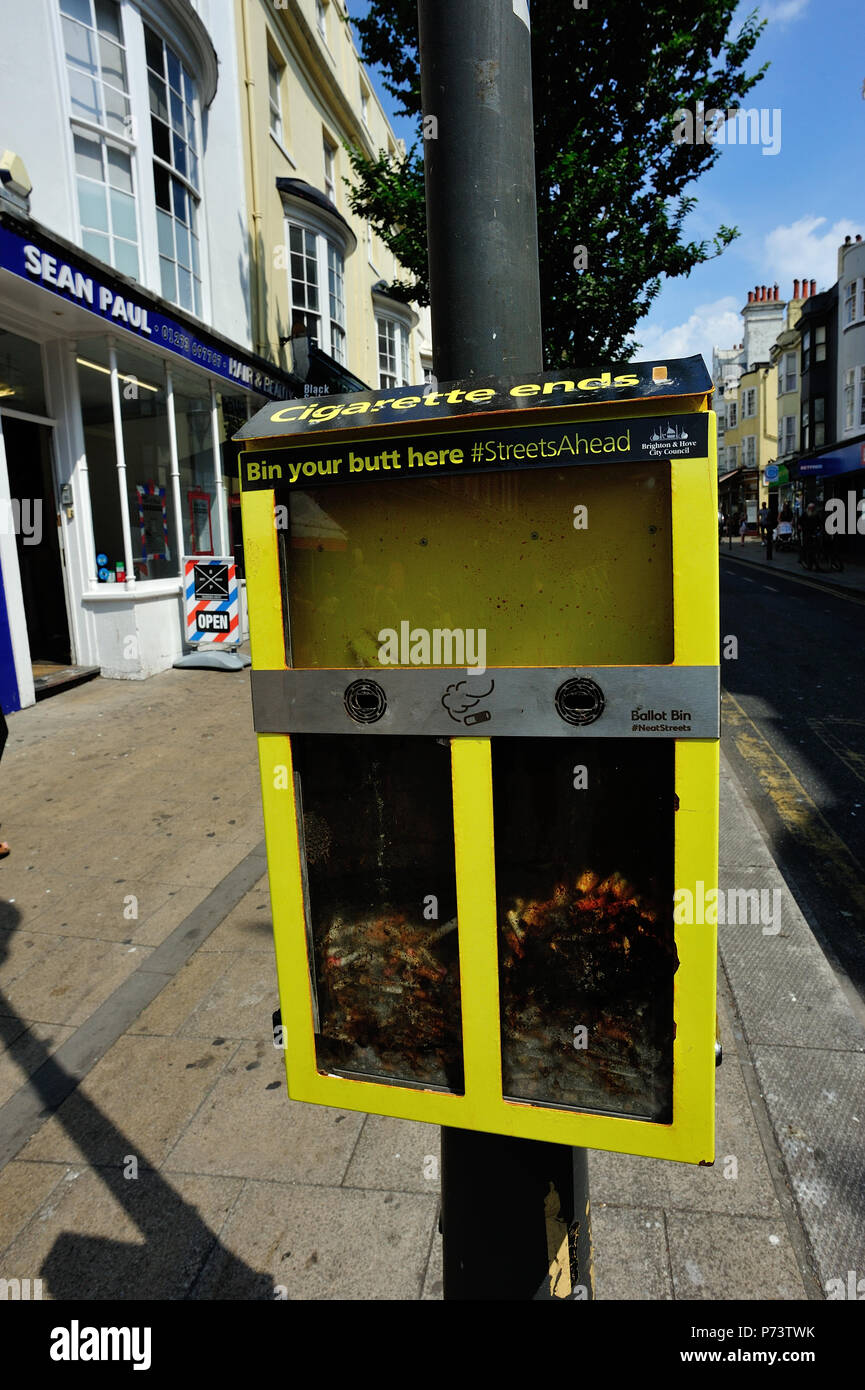 Cigarette bin in Brighton, English Seaside Town, Brighton & Hove, East ...