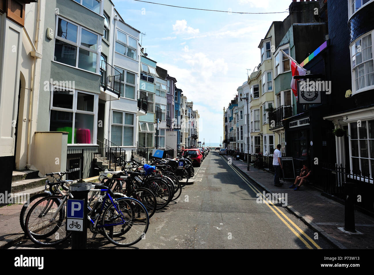 Street scene in Brighton, English Seaside Town, Brighton & Hove, East ...