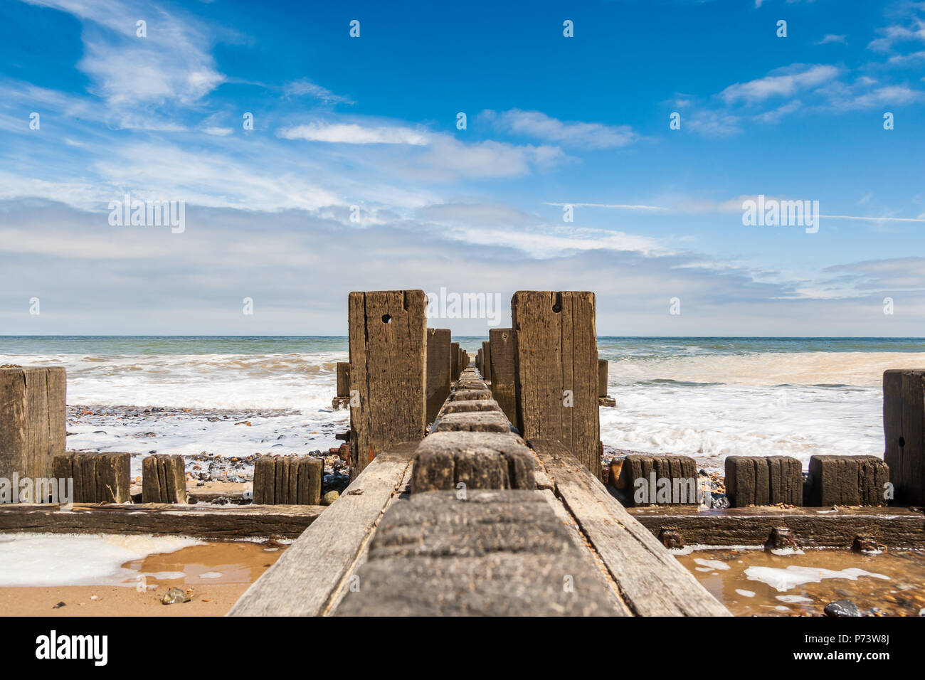 Coastal wooden breakwaters hi-res stock photography and images - Alamy
