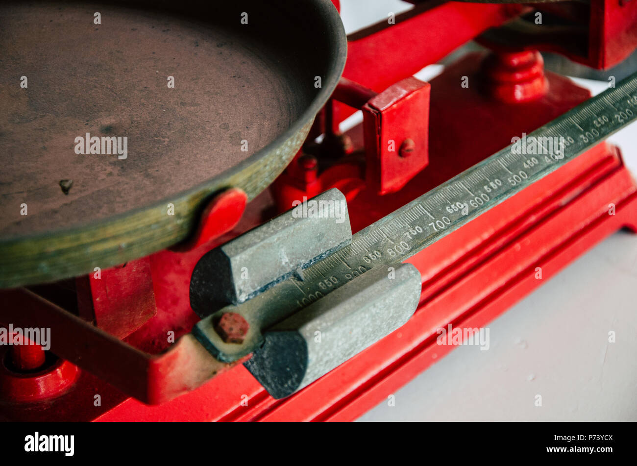 Antique vintage balance scales, Cast iron and brass Stock Photo - Alamy