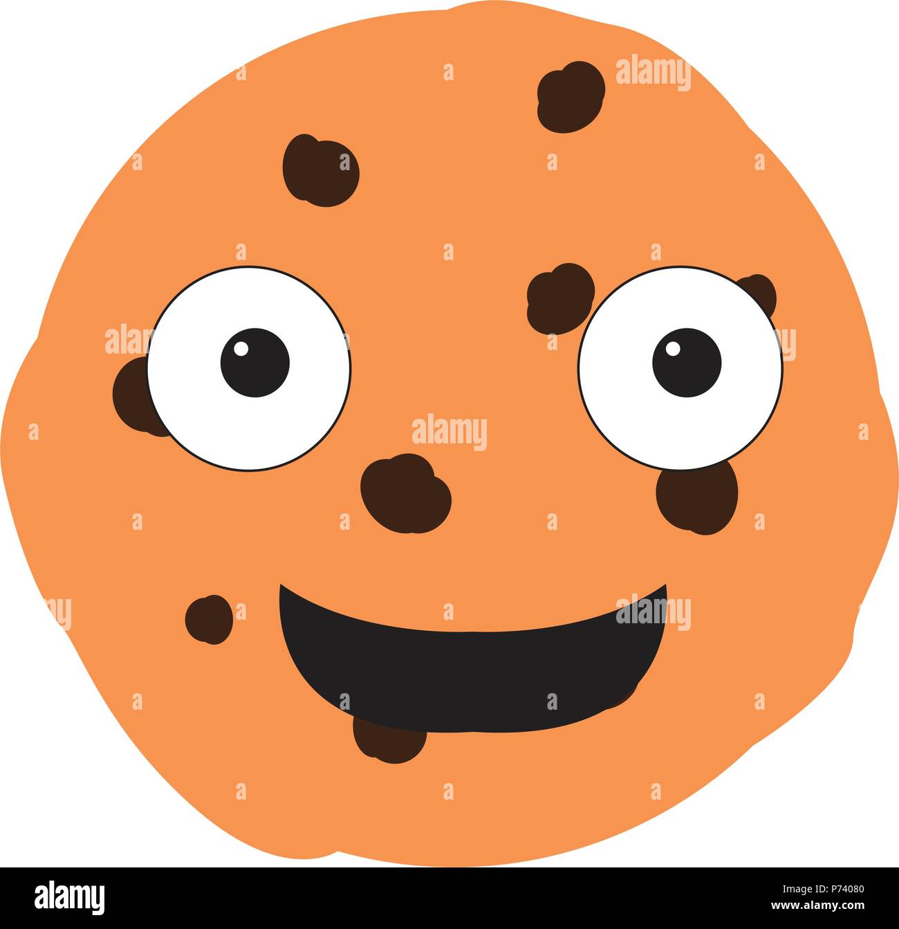 Isolated happy cookie emote Stock Vector Image & Art - Alamy