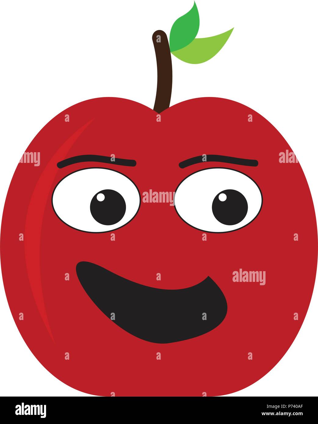 Isolated happy apple emote Stock Vector Image & Art - Alamy