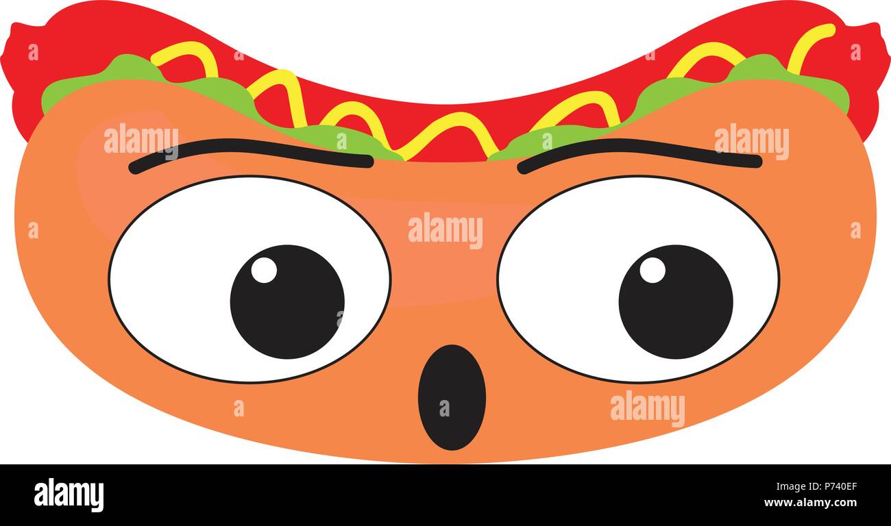Isolated surprised hot dog emote Stock Vector Image & Art - Alamy