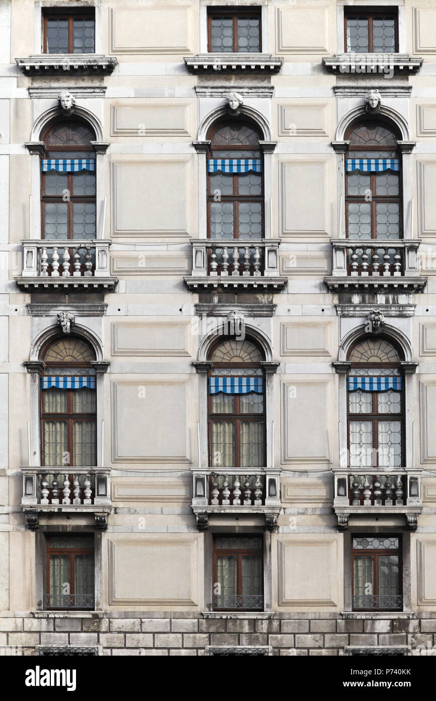 Arch Windows at Traditional Building in Venice Italy Stock Photo - Alamy