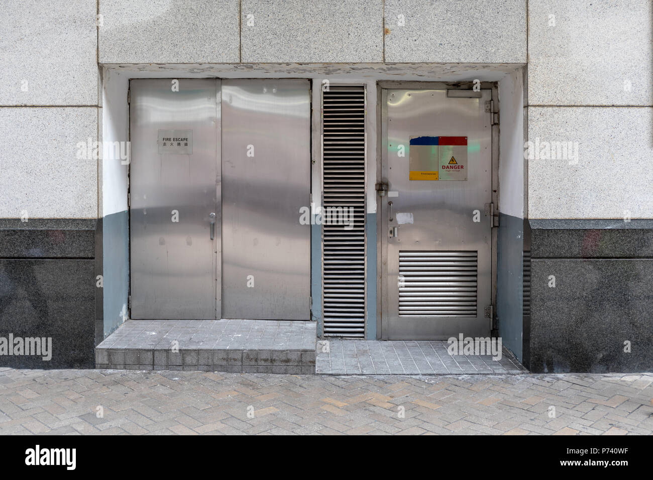 Fire Escape Door With Air Duct Building Ventilation Stock Photo - Alamy