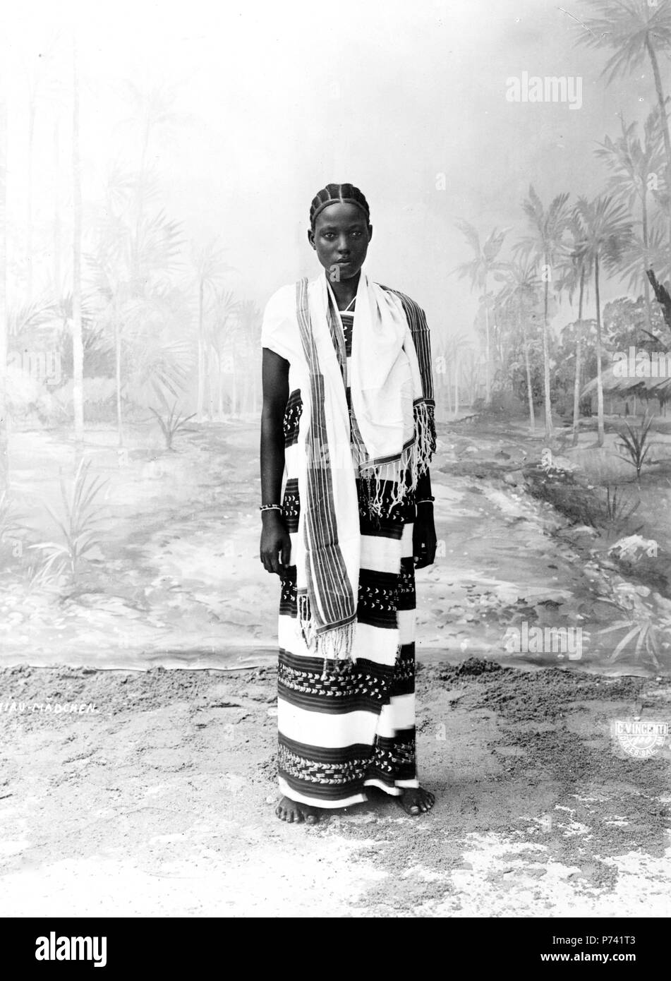 African woman, full-length portrait, standing, facing front 1900 Stock ...