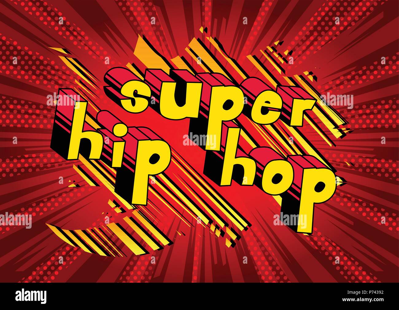 Super Hip Hop - Comic book word on abstract background Stock Vector ...