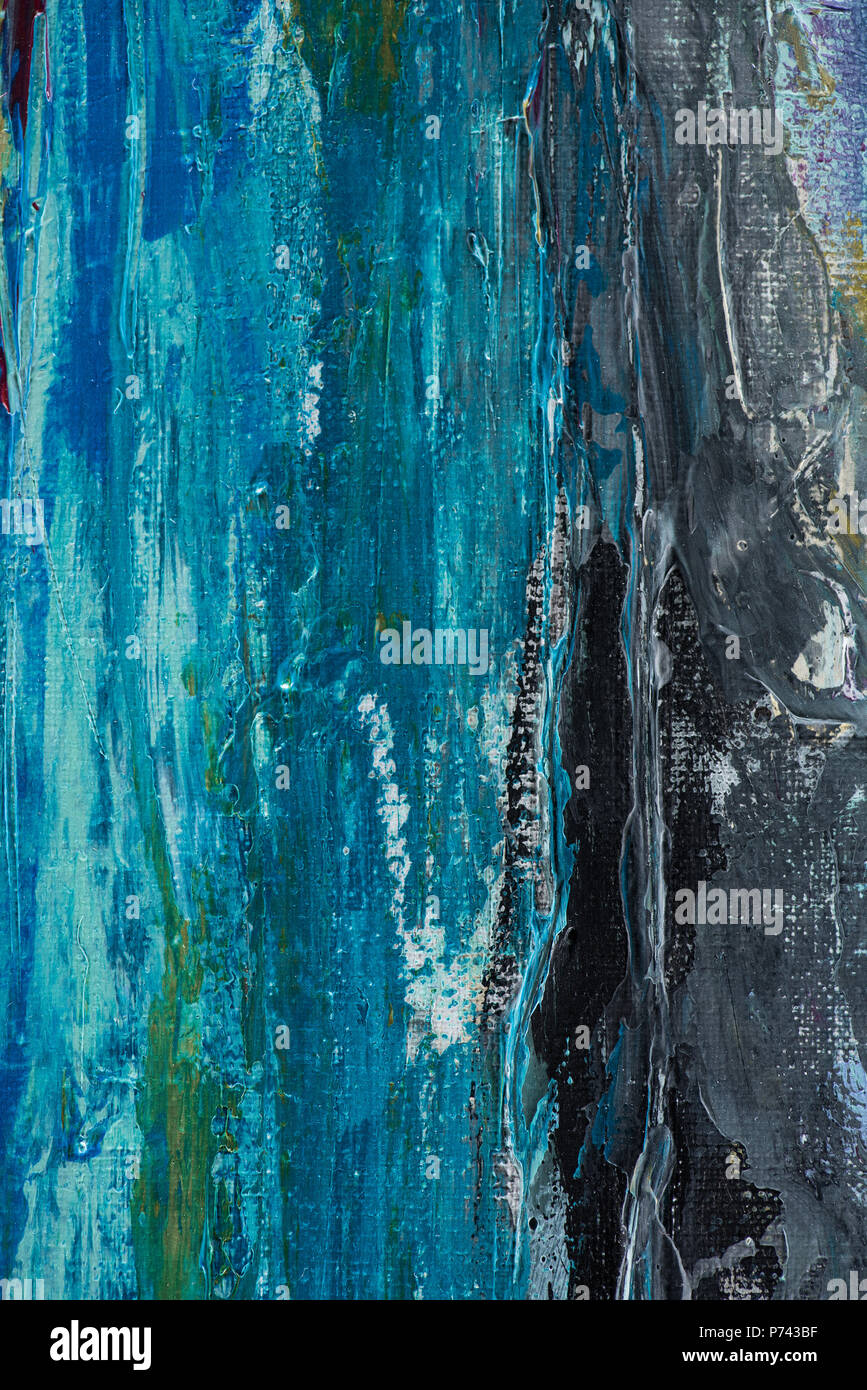 art background with blue and grey brush strokes of oil paint Stock ...