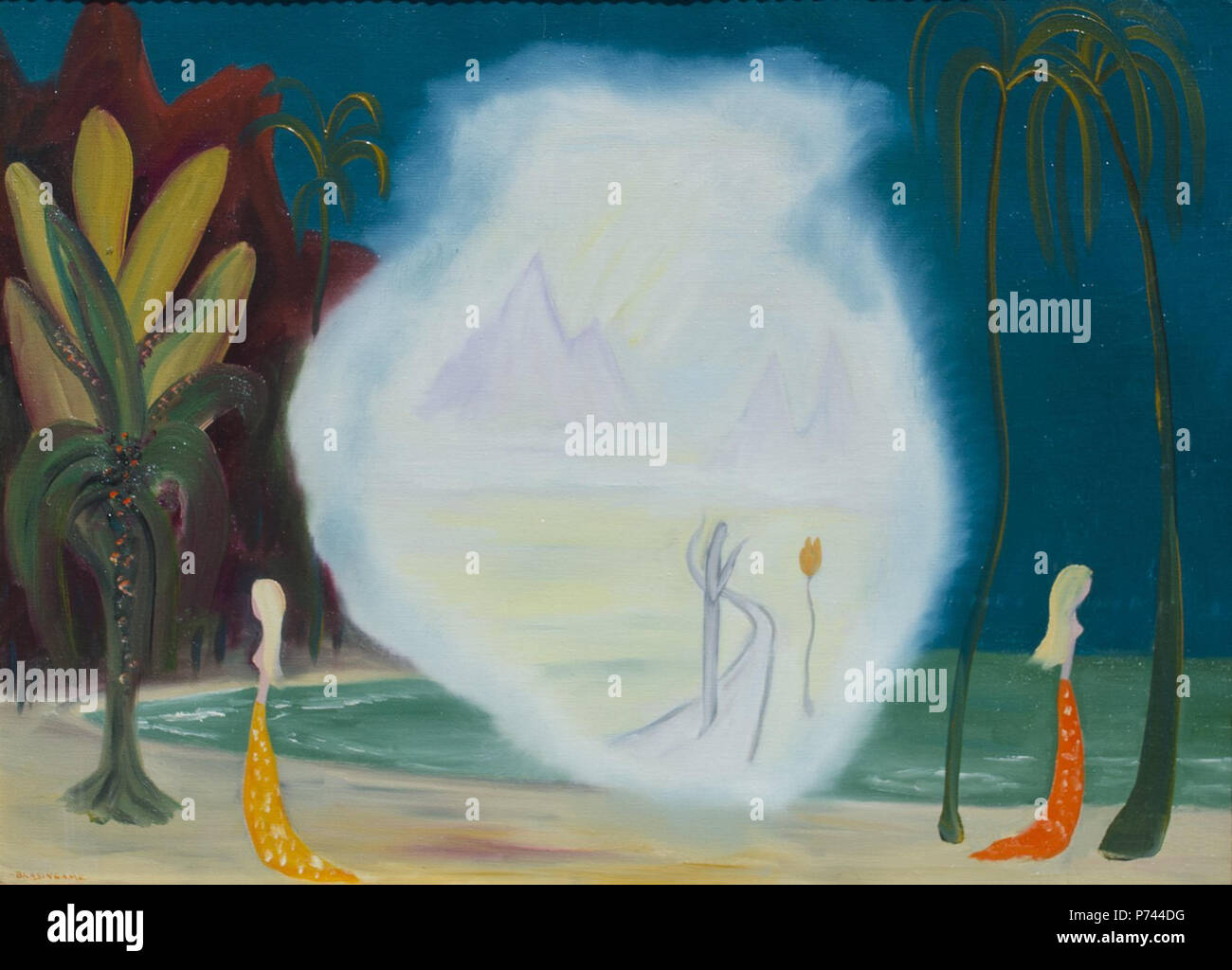 English: Untitled oil on canvas painting by Marguerite Louis Blasingame ...