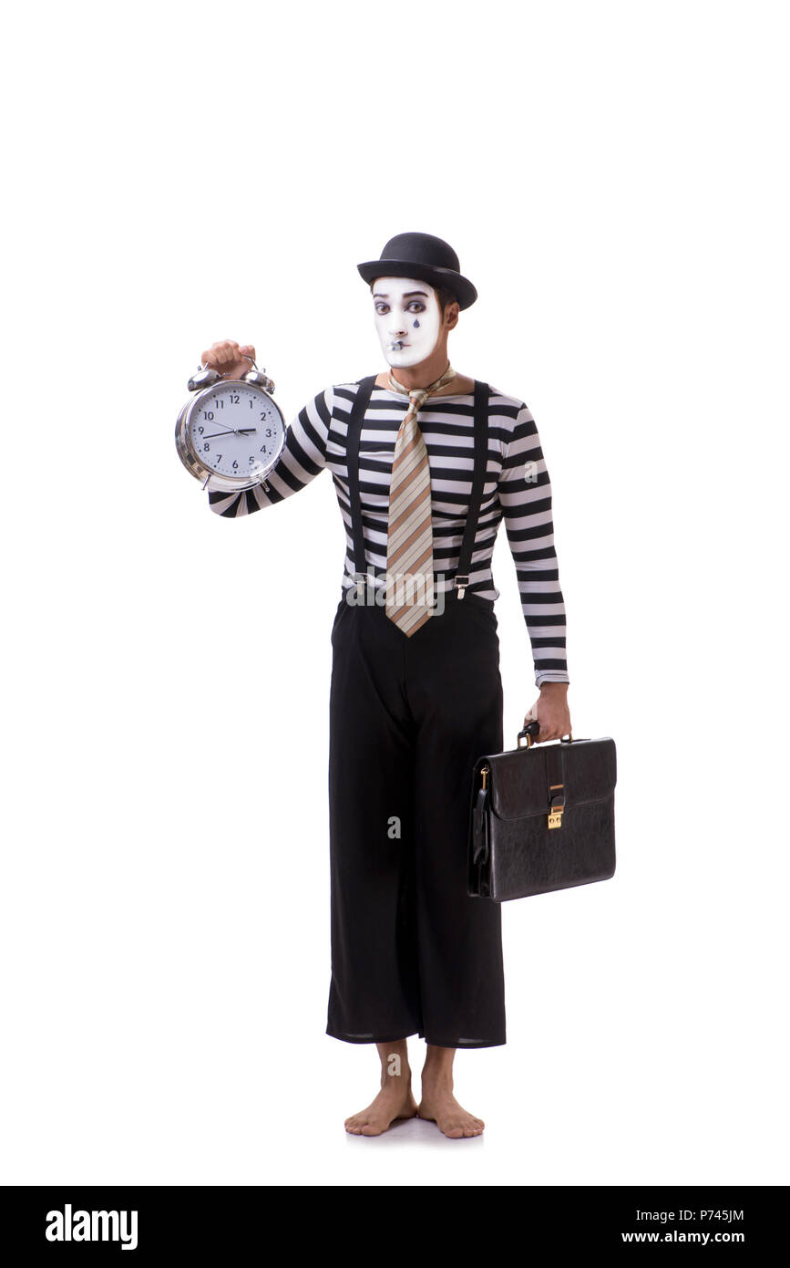 Mime in time management concept isolated on white background Stock ...