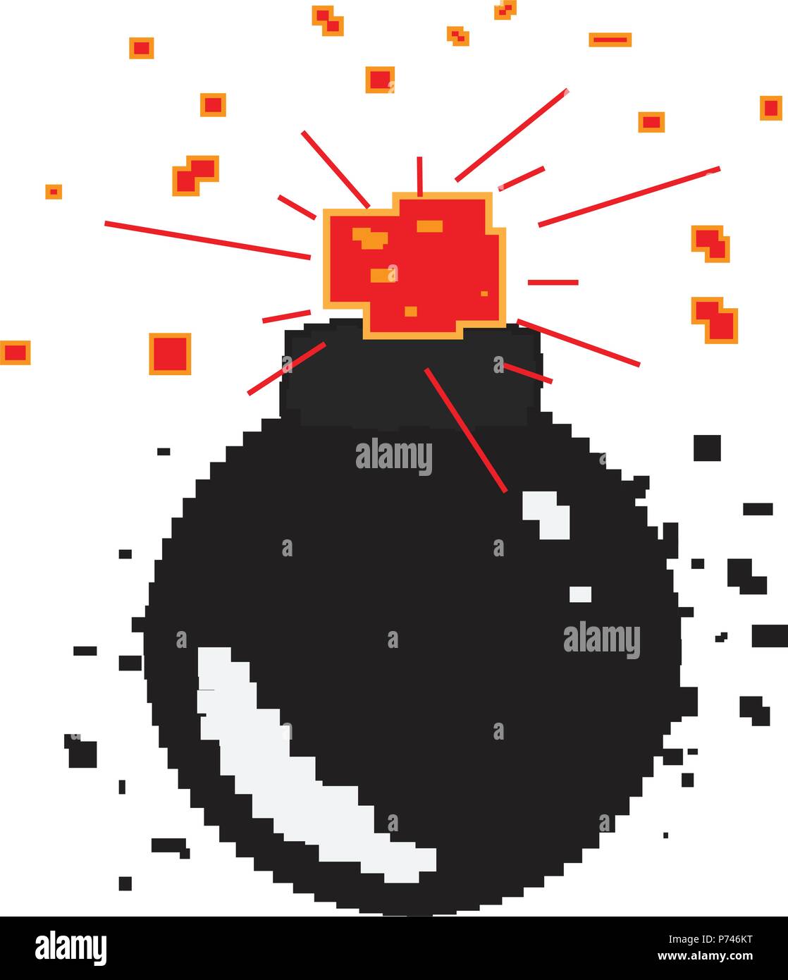 Isolated pixelated bomb icon Stock Vector Image & Art - Alamy