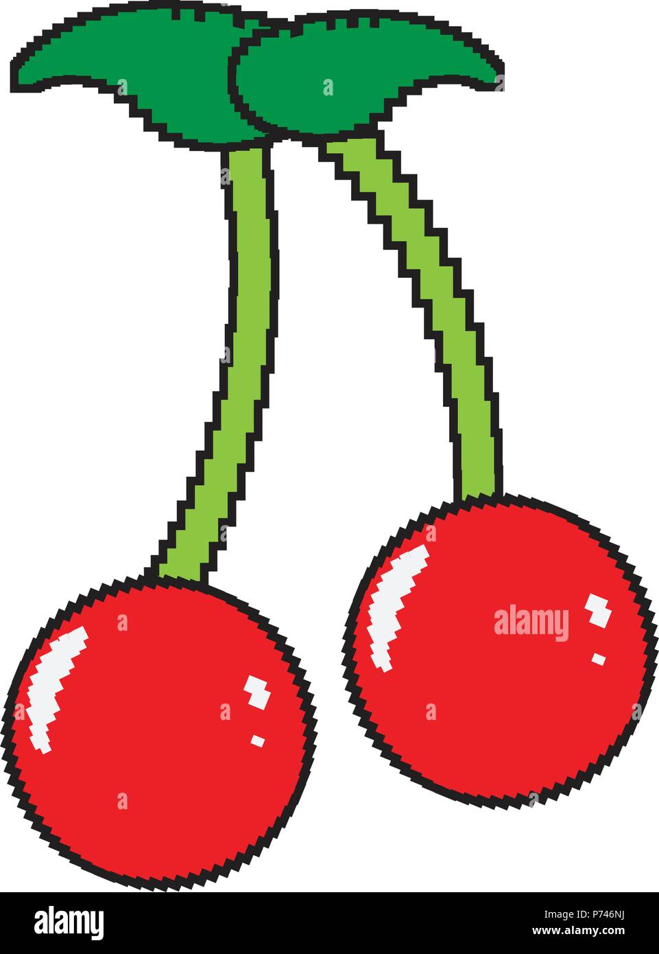 Isolated pixelated cherry icon Stock Vector Image & Art - Alamy