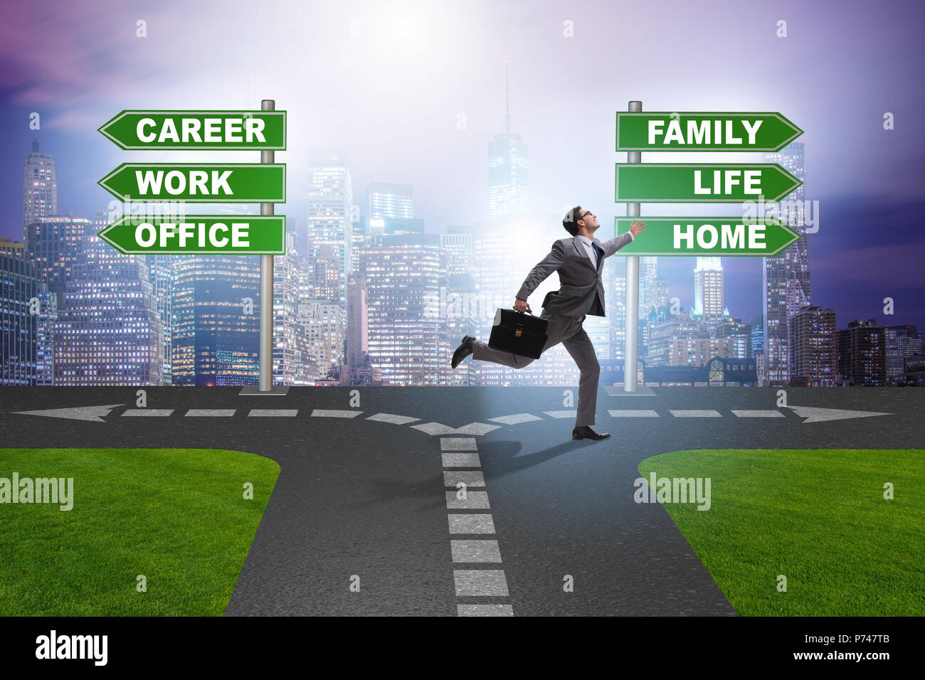 Work life or home balance business concept Stock Photo - Alamy