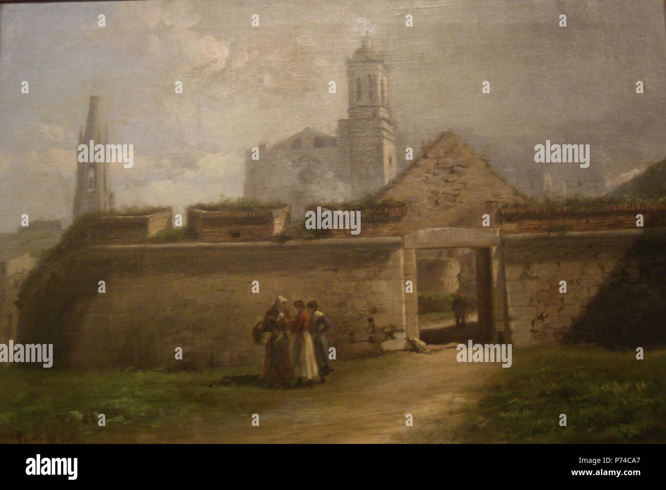 . Porta de Figuerola . Català: Pintura de Jaume Pons Martí on es veu l ...