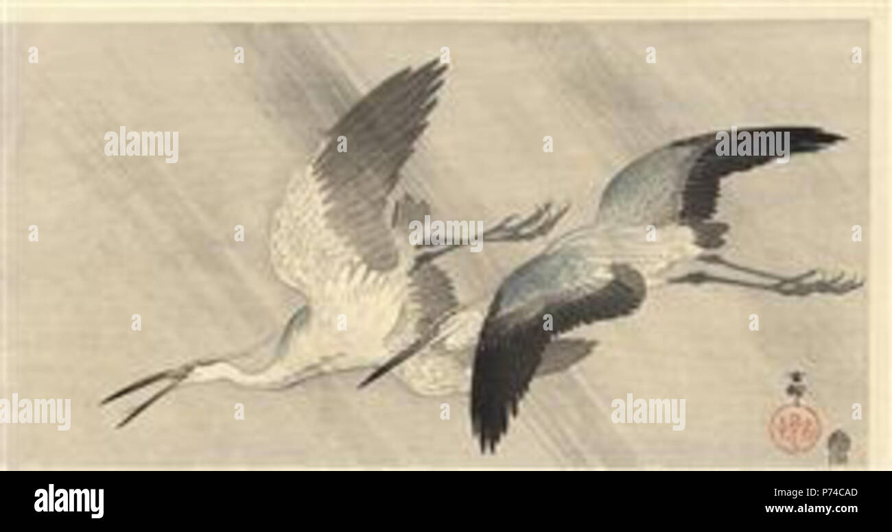 Work by Ohara Koson . before 1945 28 Koson - two-herons-in-flight Stock ...