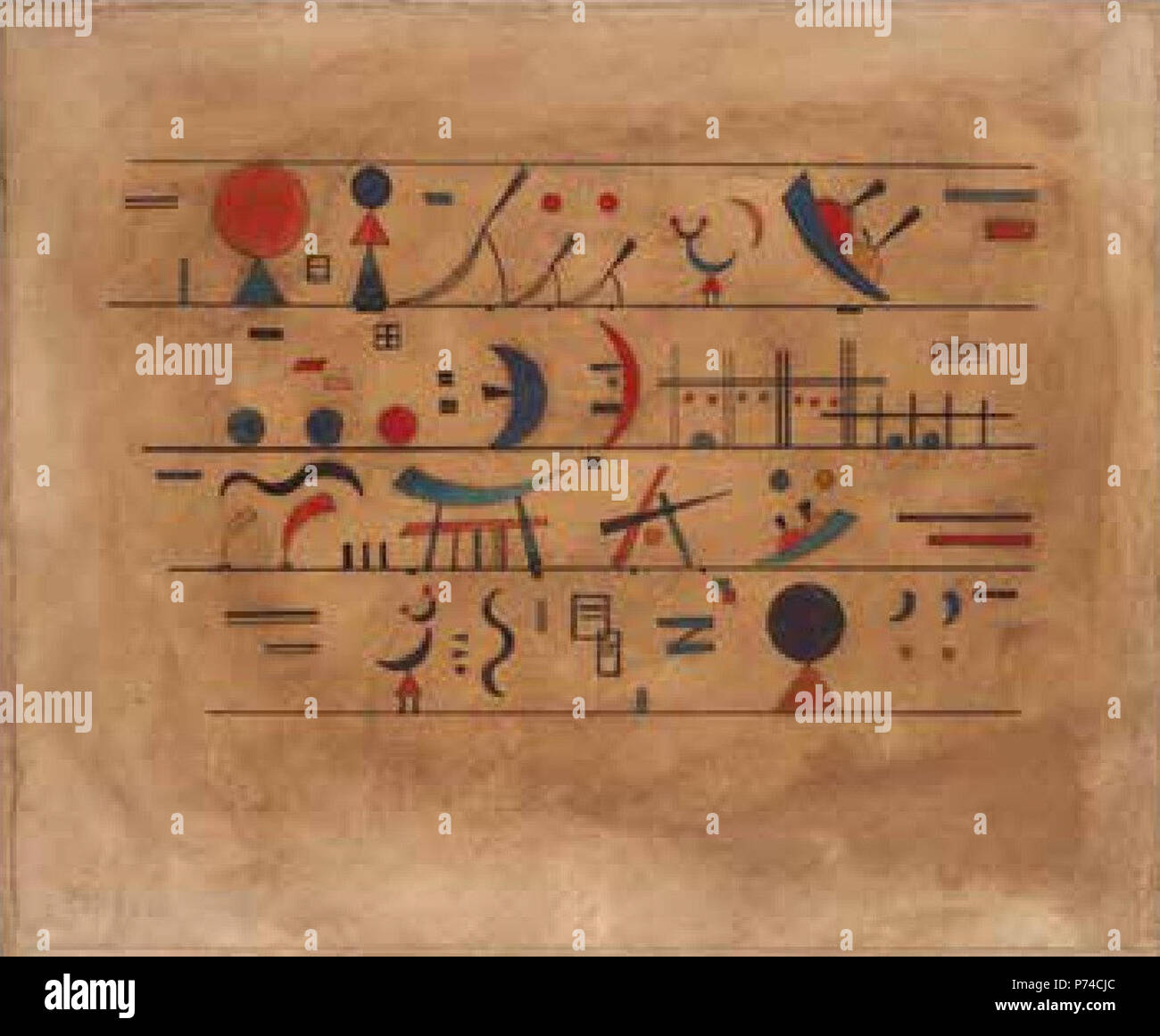 English: Lines of Marks by Wassily Kandinsky, ink and tempera on paper ...