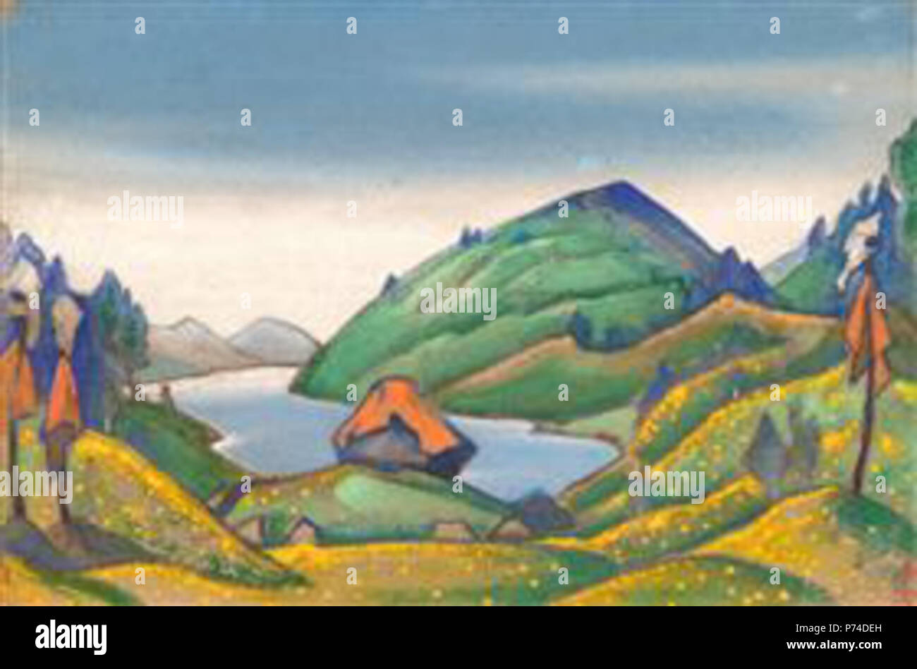 Work by Nicholas Roerich . before 1947 48 Study-of-scene-decoration-for ...