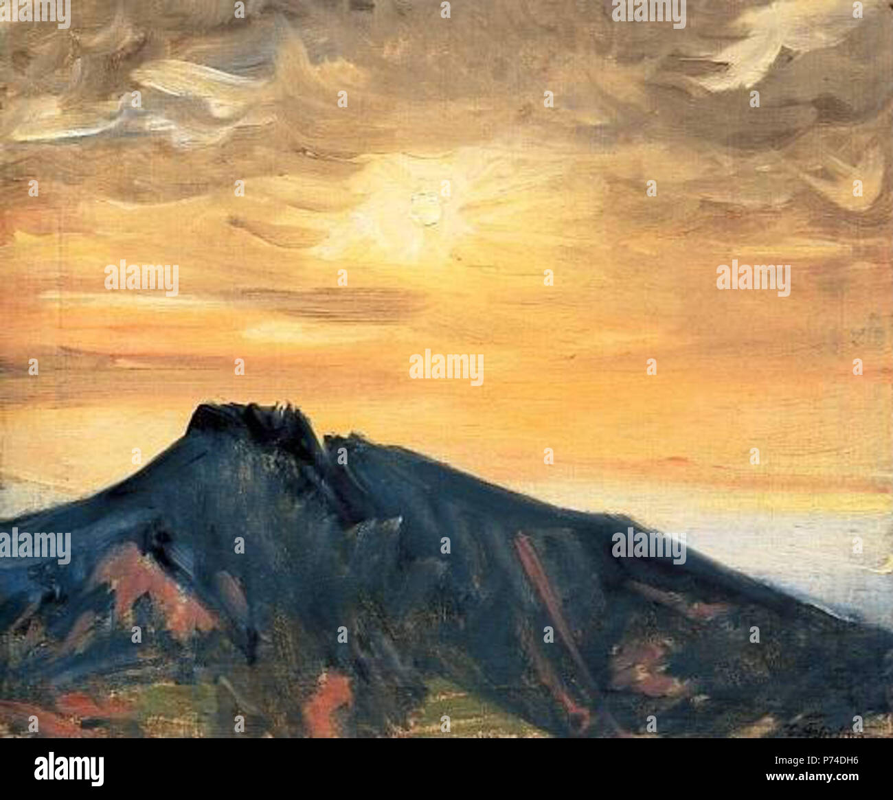 English: Sunrise over Mount Goken, by Fujishima Takji, The Kagawa ...