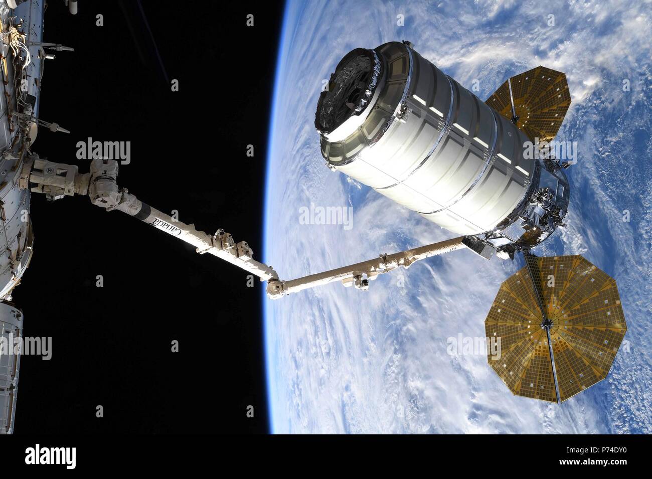 The Northrop Grumman Orbital Atk Cygnus Commercial Cargo Spacecraft Is