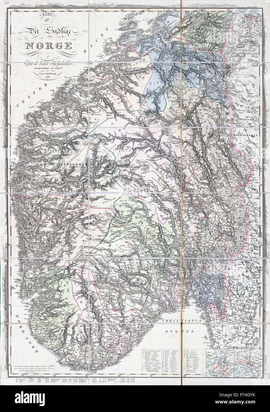 19th century norway map hi-res stock photography and images - Alamy