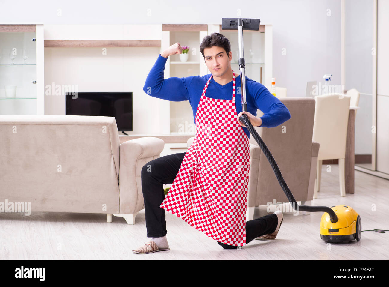 Houseman housekeeping cleaning vacuum cleaner hi-res stock photography ...