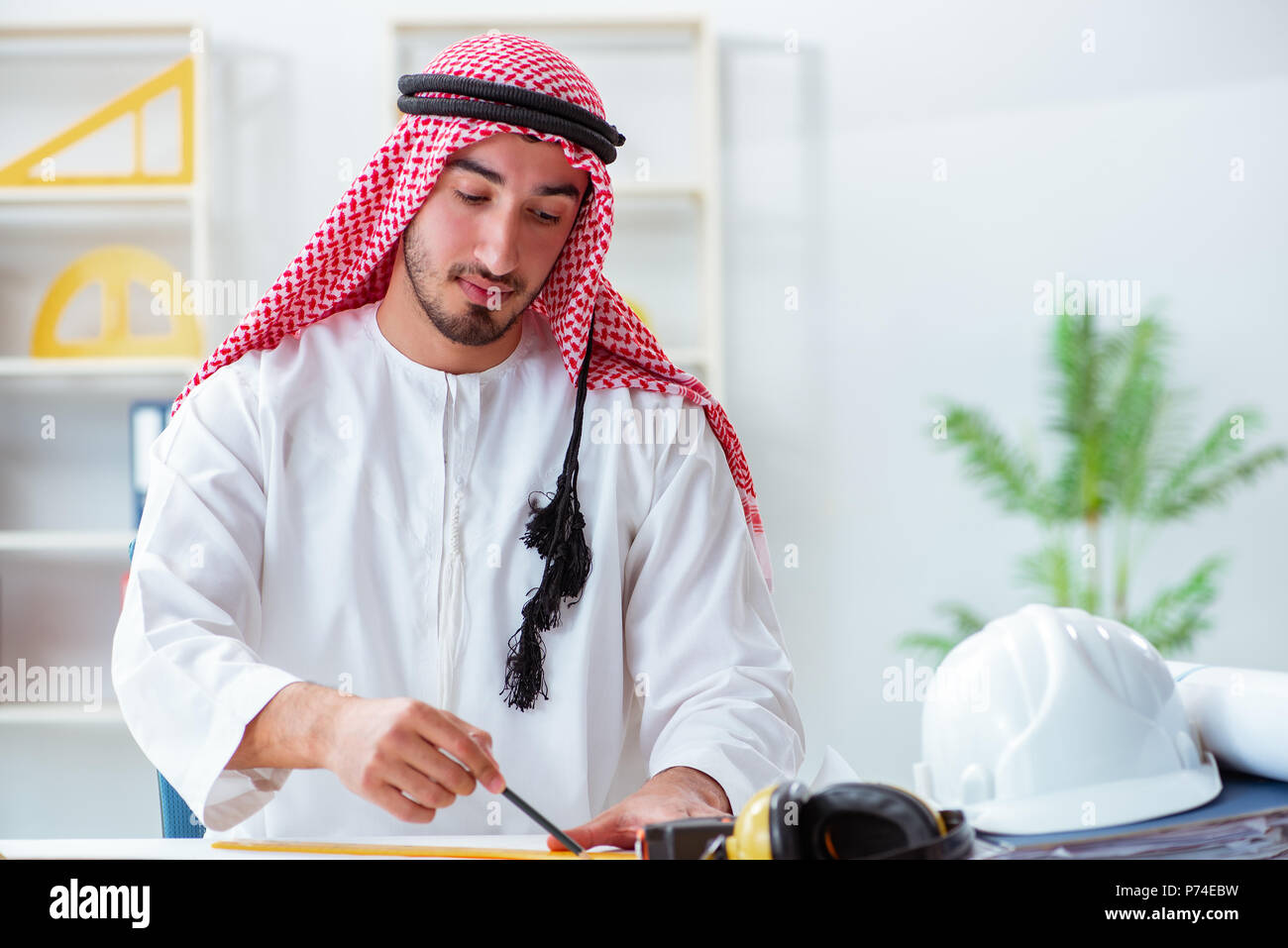 Arab engineer working on new project Stock Photo - Alamy