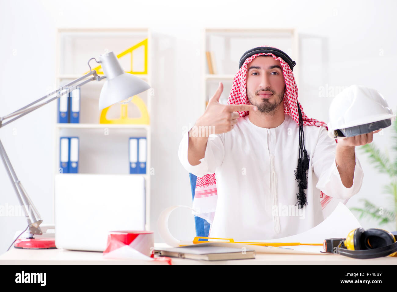 Arab engineer working on new project Stock Photo - Alamy
