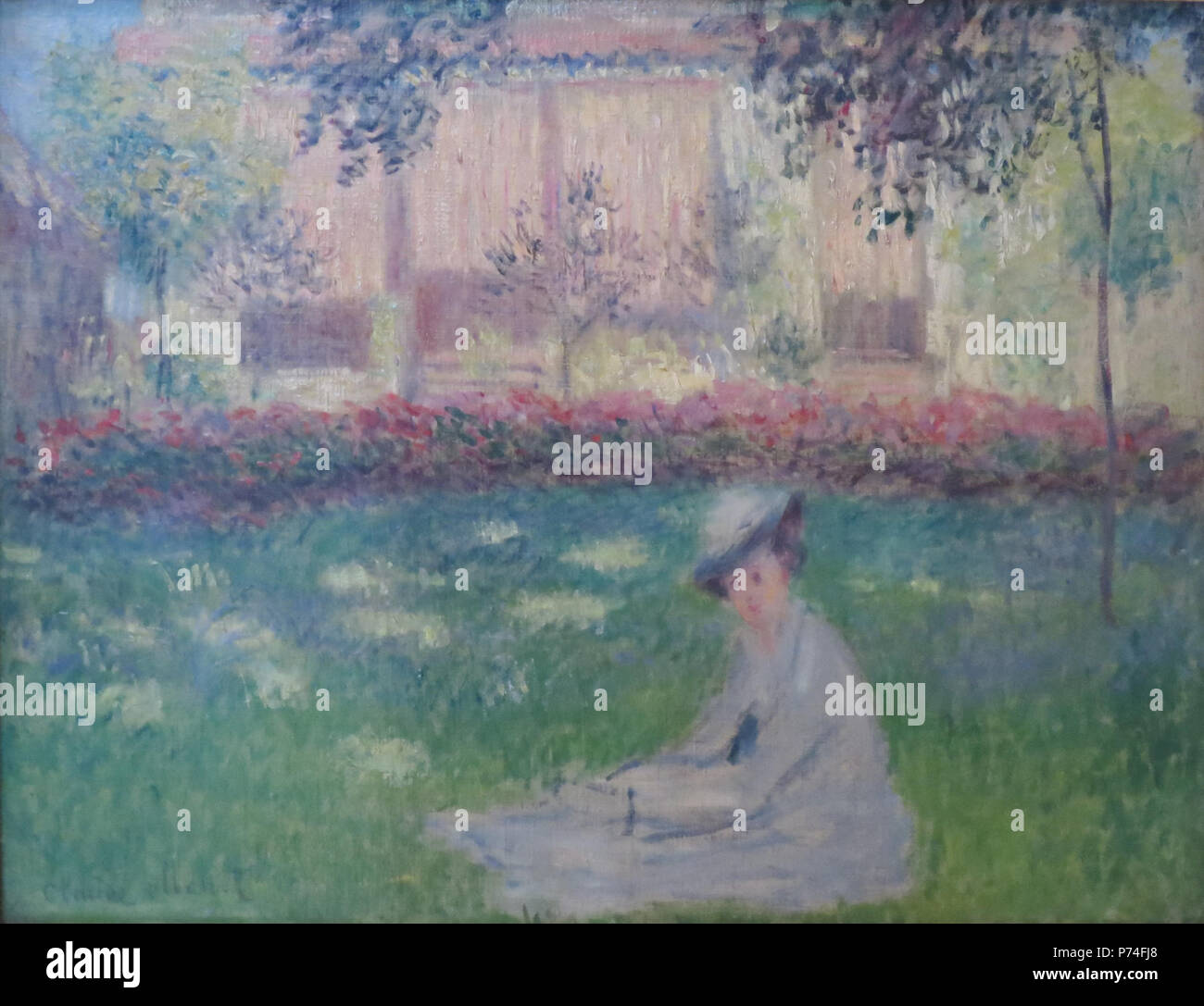 English: Woman in a Garden by Claude Monet, 1876, Hermitage . 1876 1 ...