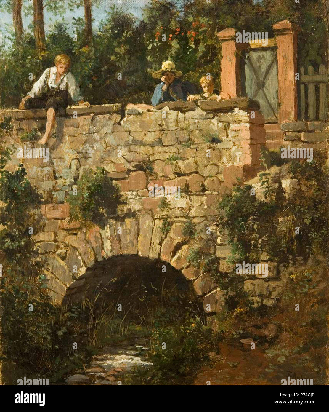 75 Franz Leo Ruben - Kinder auf der Brücke Stock Photo - Alamy