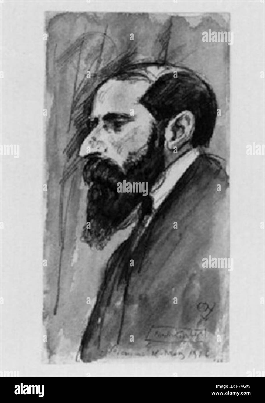 39 Erich Büttner - Portrait des jüdischen Theologen Martin Buber, 1916 ...