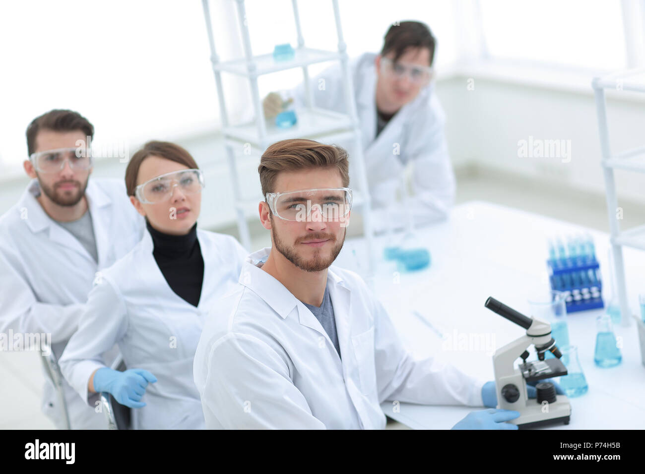 promising young scientists in the laboratory Stock Photo - Alamy