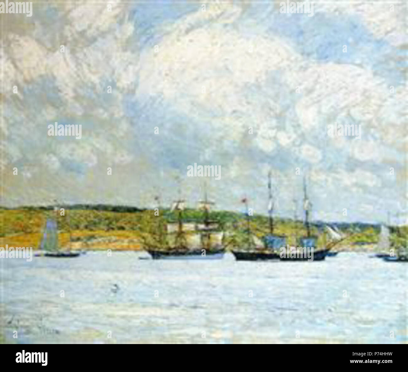 Work by Childe Hassam . before 1935 135 Hassam - a-parade-of-boats-1895 ...
