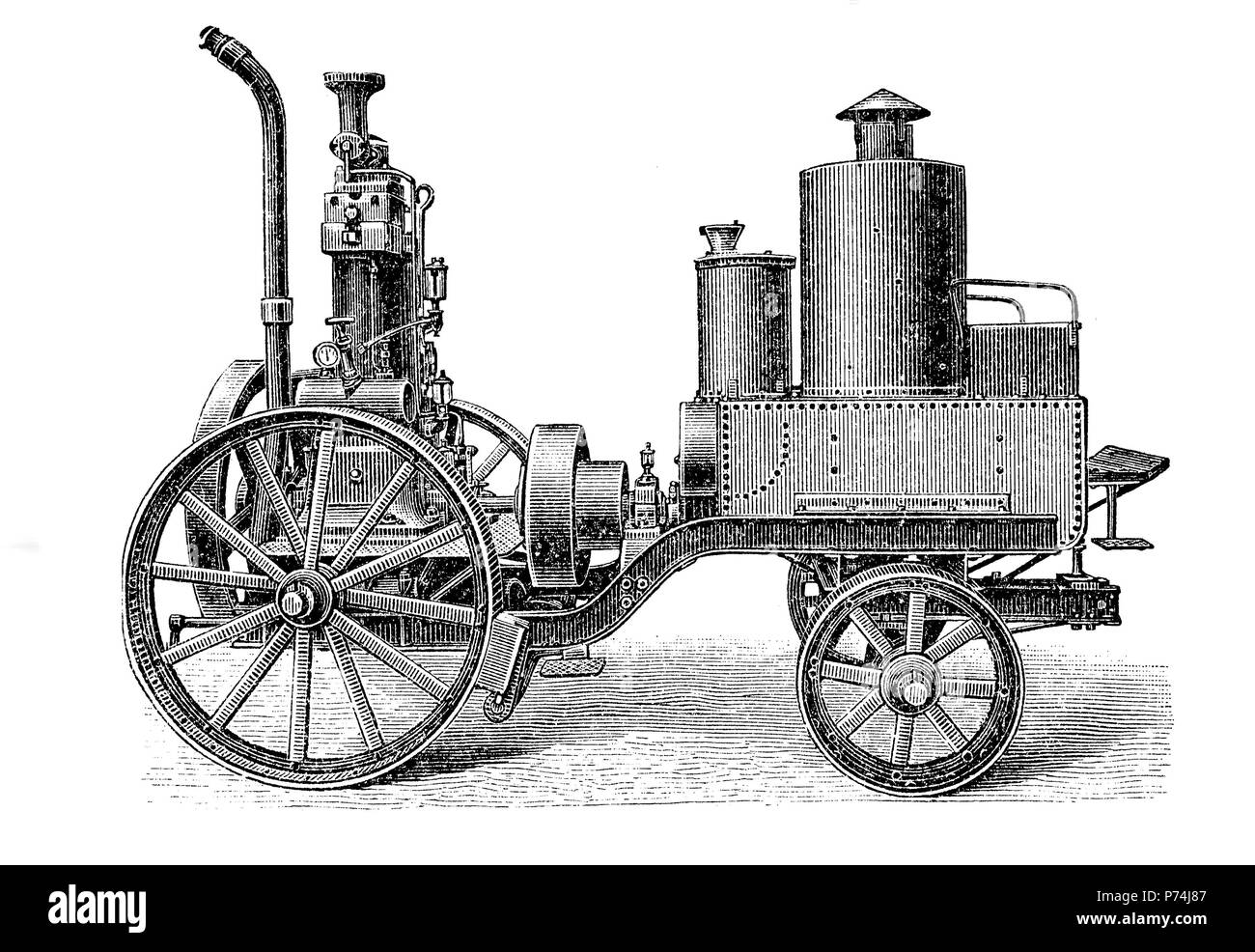 Kerosene engine used in a traction engine, digital improved ...
