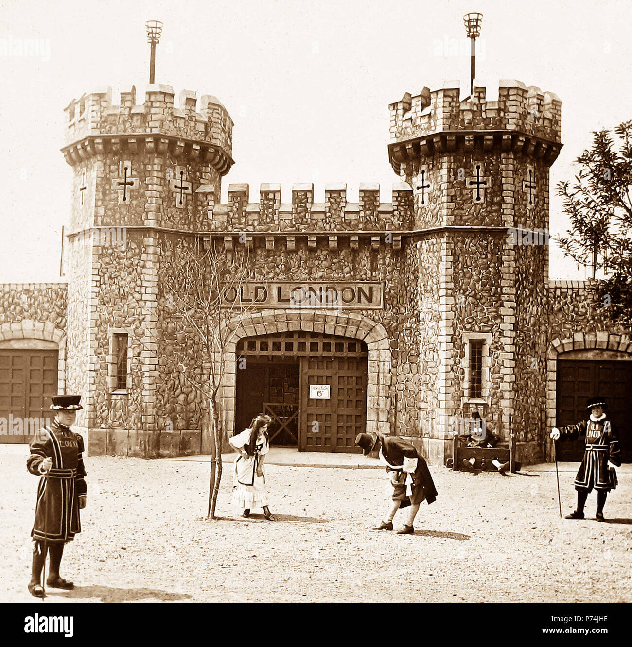 Entrance to 'Old London', The Franco-British Exhibition at White City ...