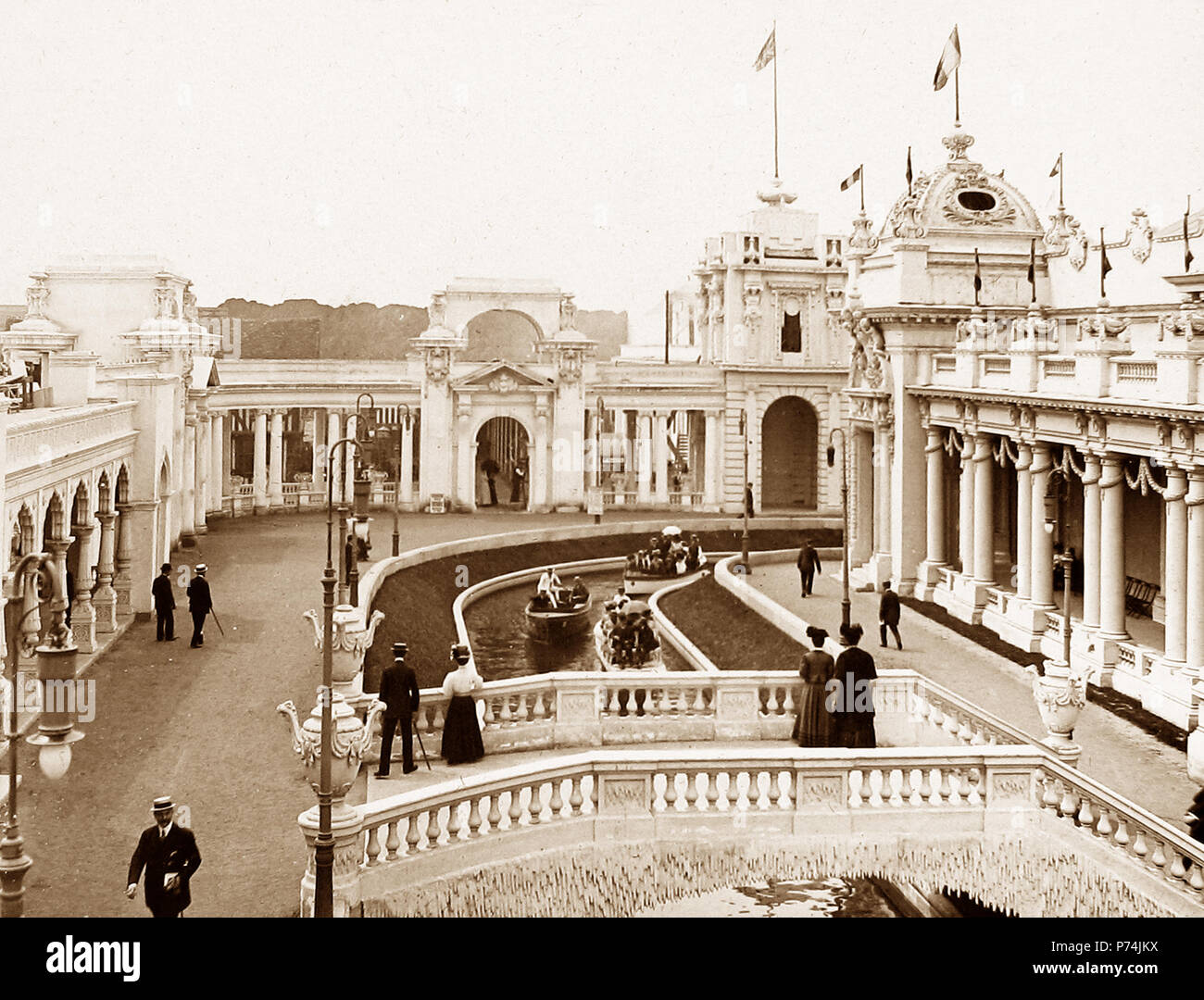 The Canal, The Franco-British Exhibition at White City, London, in 1908 ...