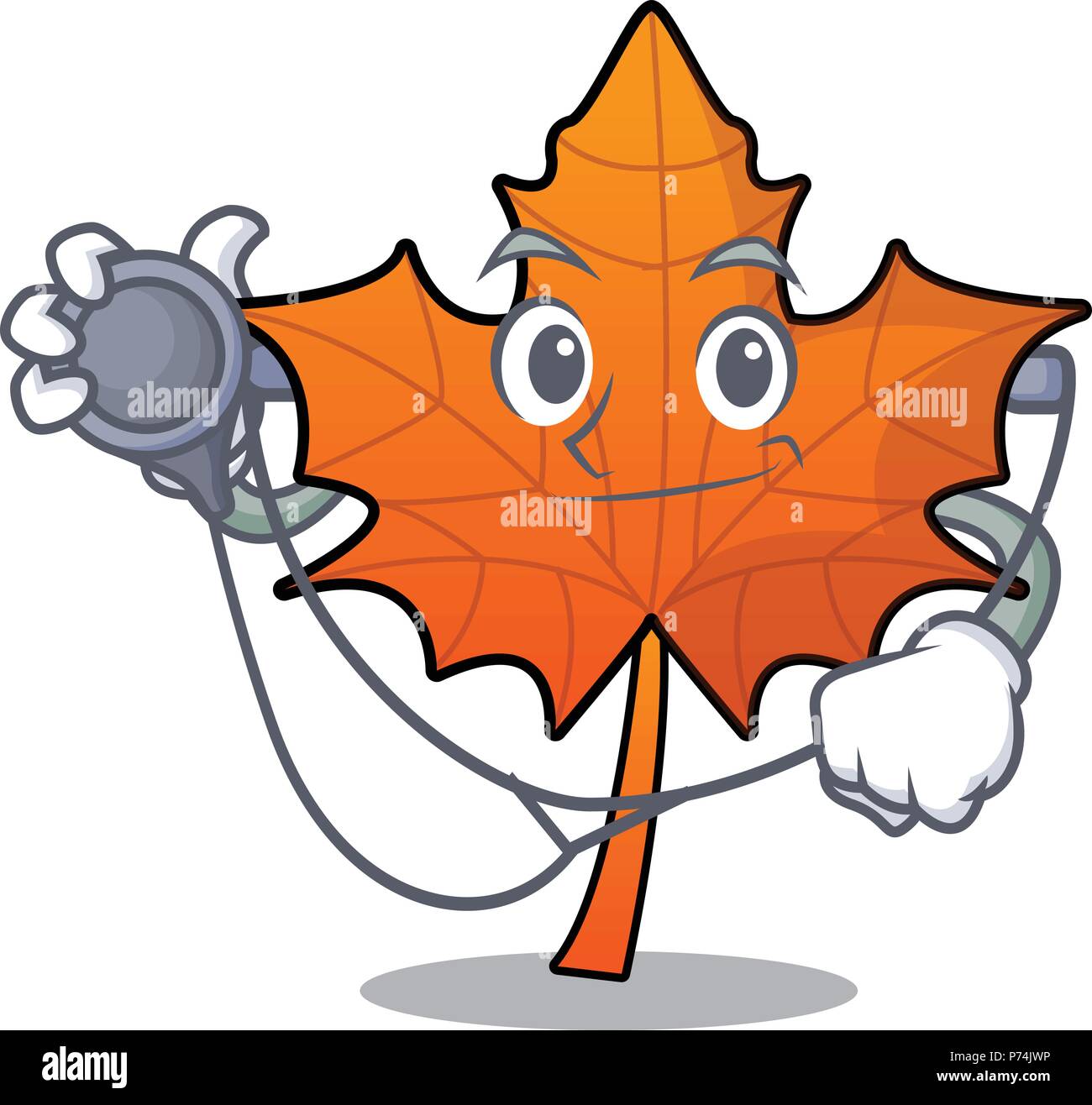 Doctor red maple leaf character cartoon Stock Vector Image & Art - Alamy