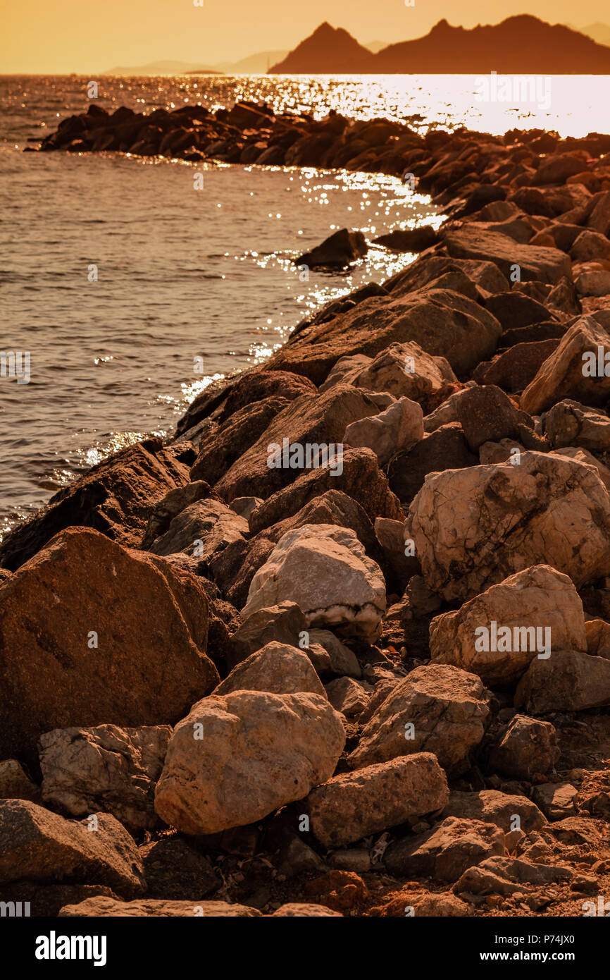 Seawall made of rocks hi-res stock photography and images - Alamy