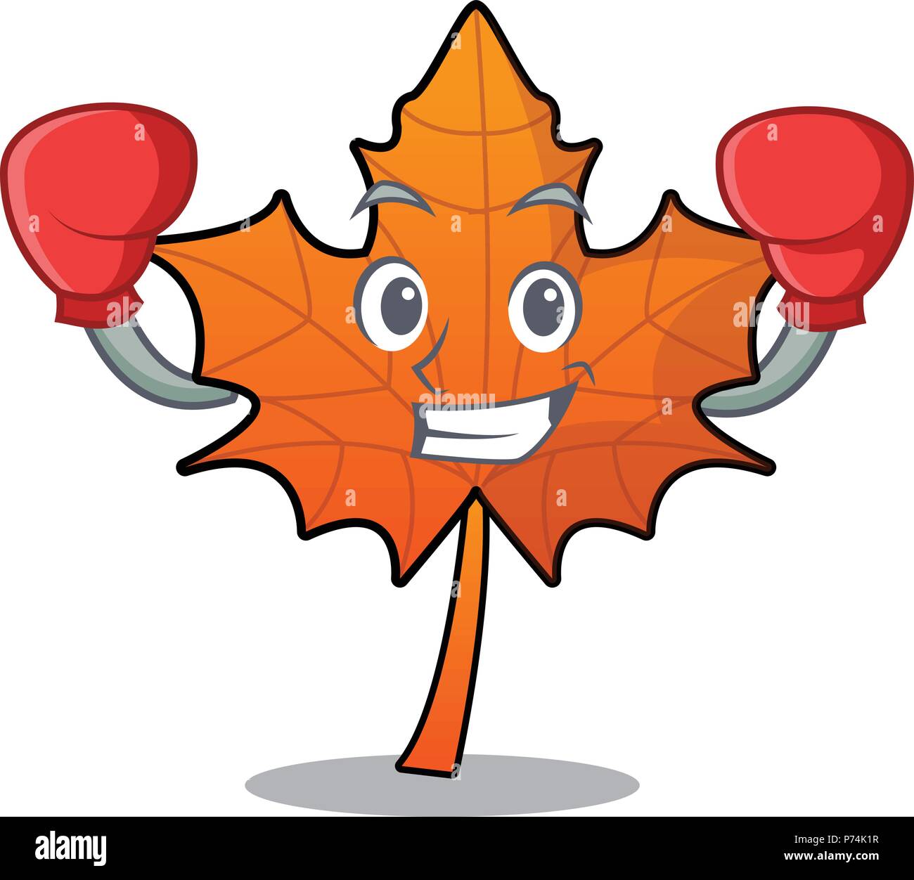 Boxing red maple leaf character cartoon Stock Vector Image & Art - Alamy