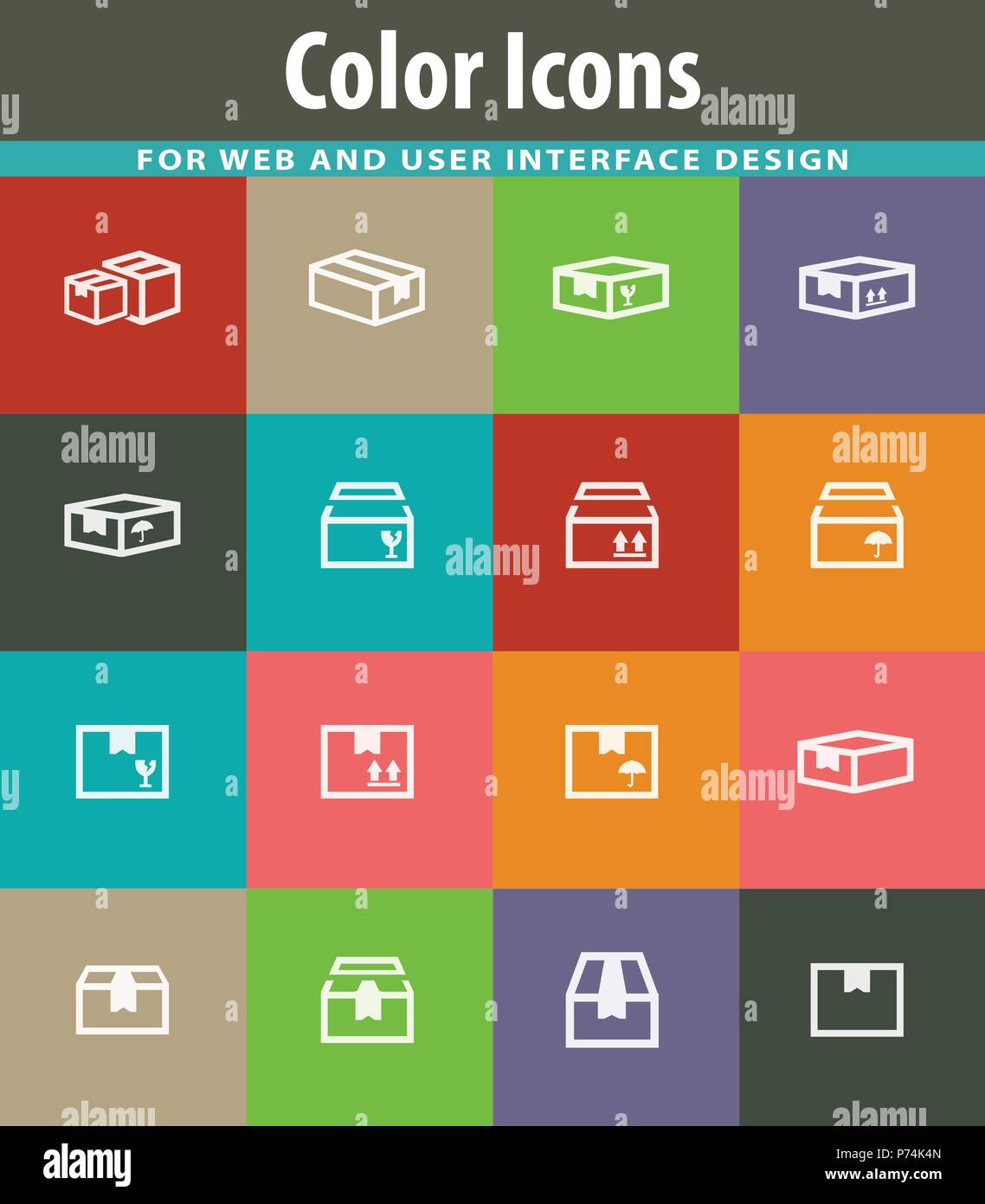 Simple icons set of box Stock Vector Image & Art - Alamy