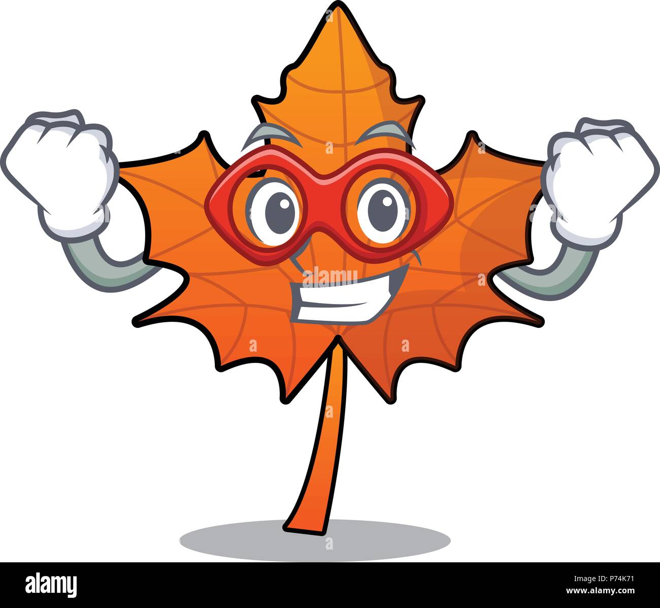 Super hero red maple leaf character cartoon Stock Vector Image & Art ...