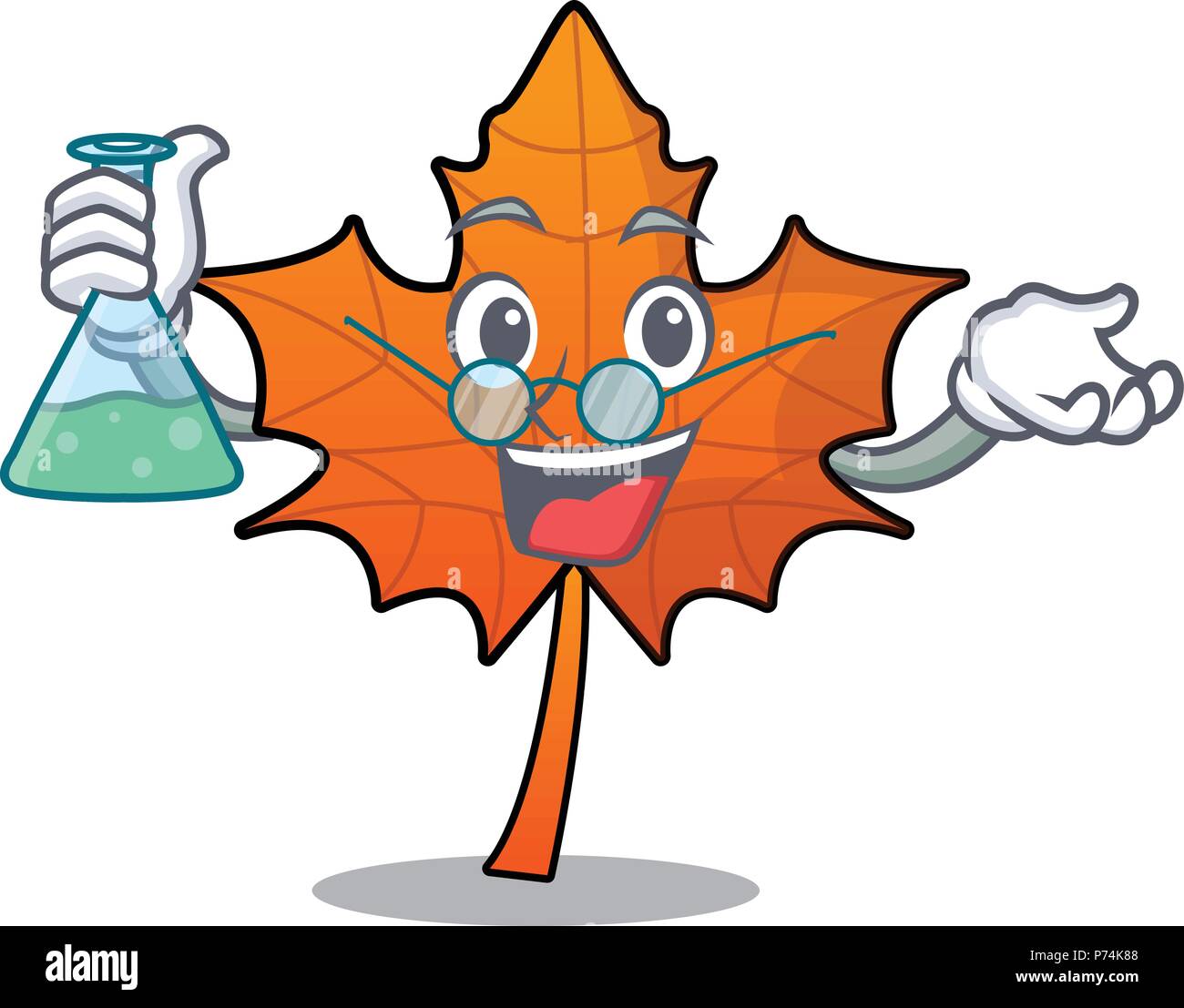 Professor red maple leaf character cartoon Stock Vector Image & Art - Alamy